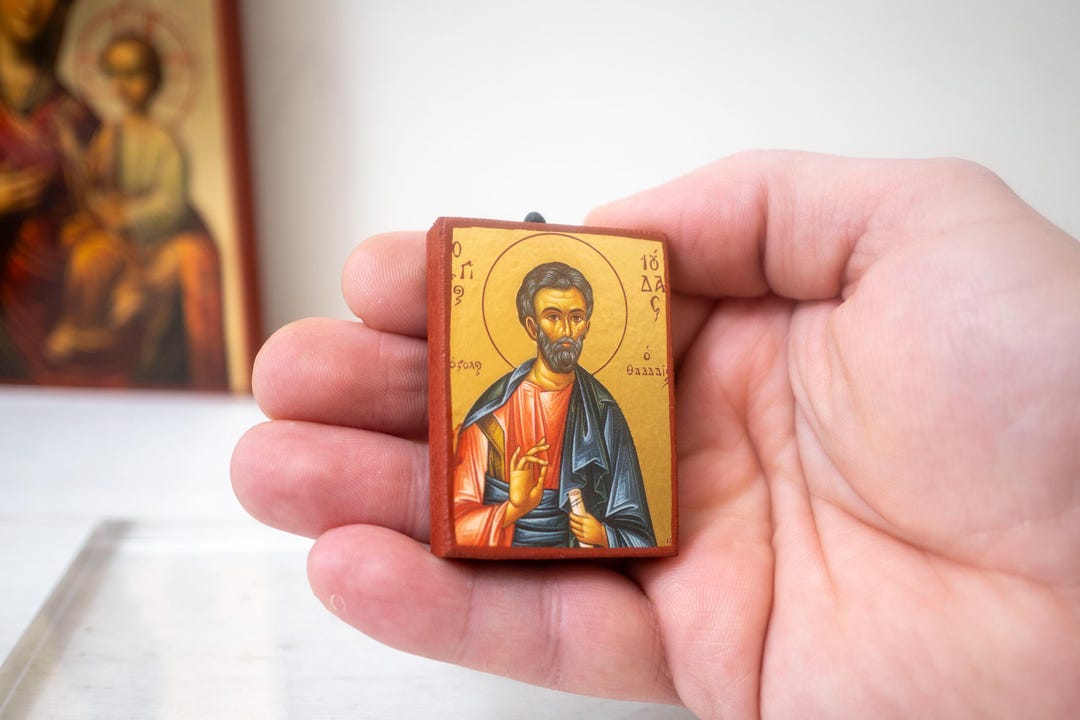 Pocket Wooden Christian Icon With Saint Jude (thaddeus) , in Premium ...