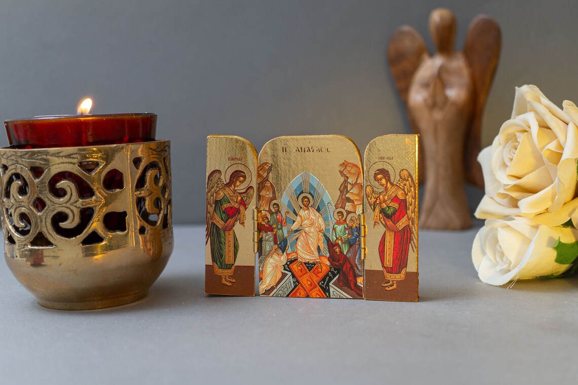 The Resurrection of Jesus Christ With Archangels Handmade Orthodox ...