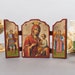 Triptych Christian Icon of Virgin Mary gorgoipikoos and Archangels With Aging Technique ...