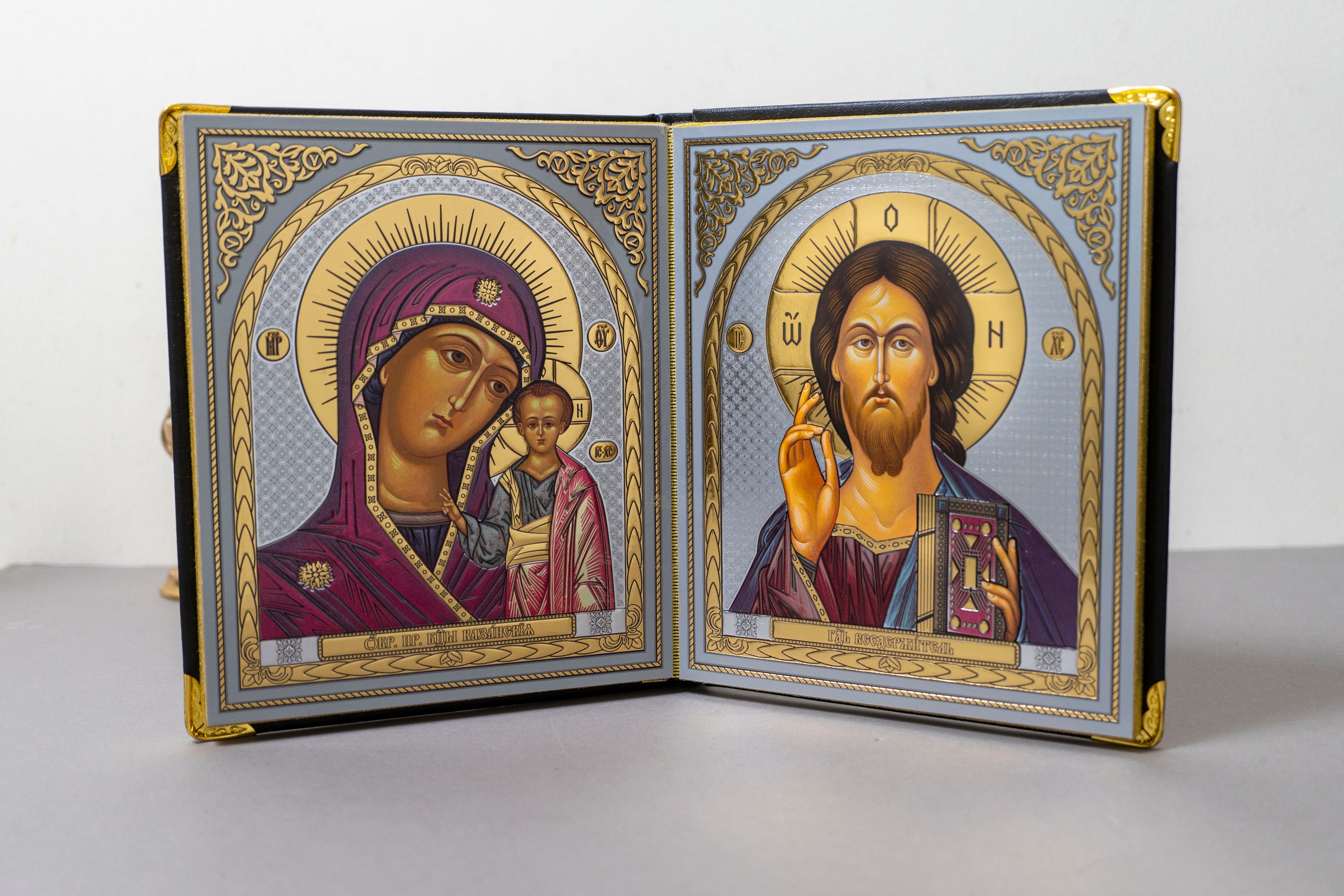 Diptych Icon of Christ and Theotokos – Majestic Orthodox Art for Home ...