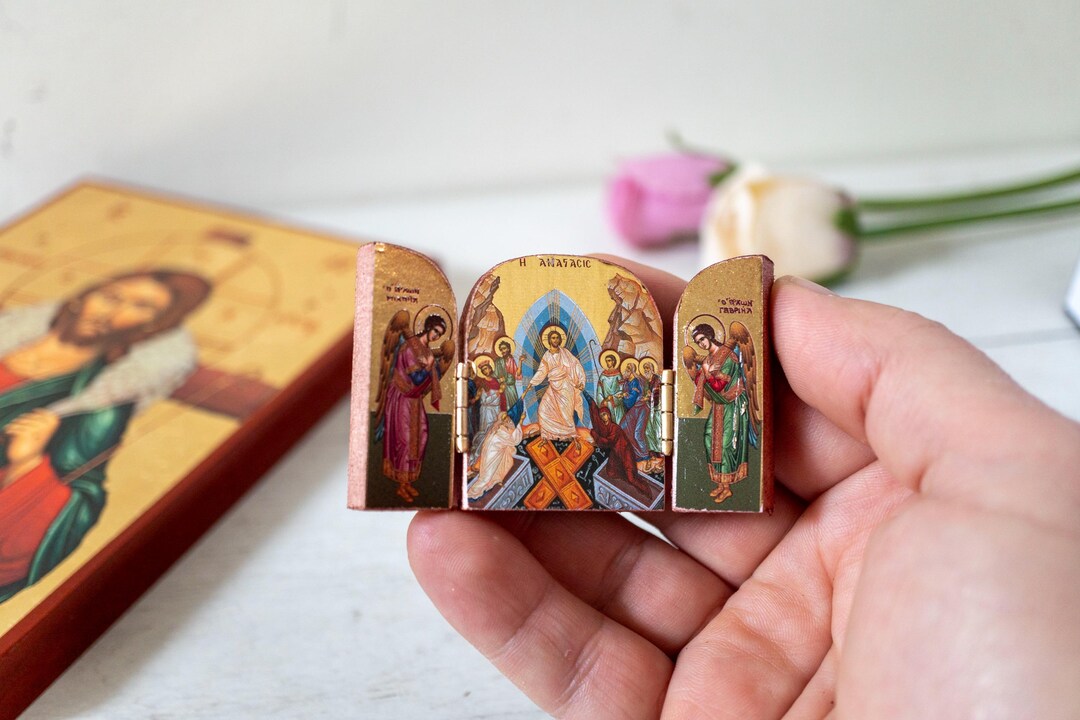 The Resurrection of Jesus Christ With Archangels Handmade Orthodox ...