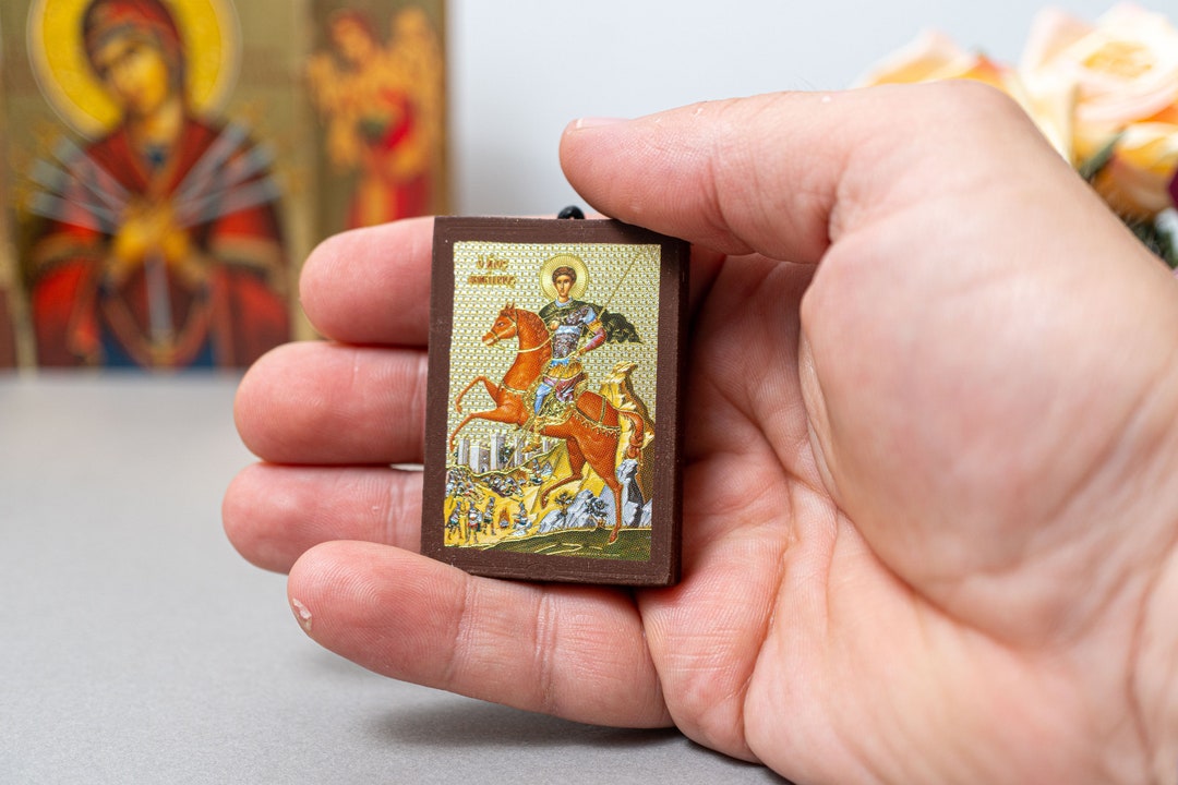 Small Wooden Orthodox Icons With Saint Dimitrios, (Άγιος Δημητριος ...