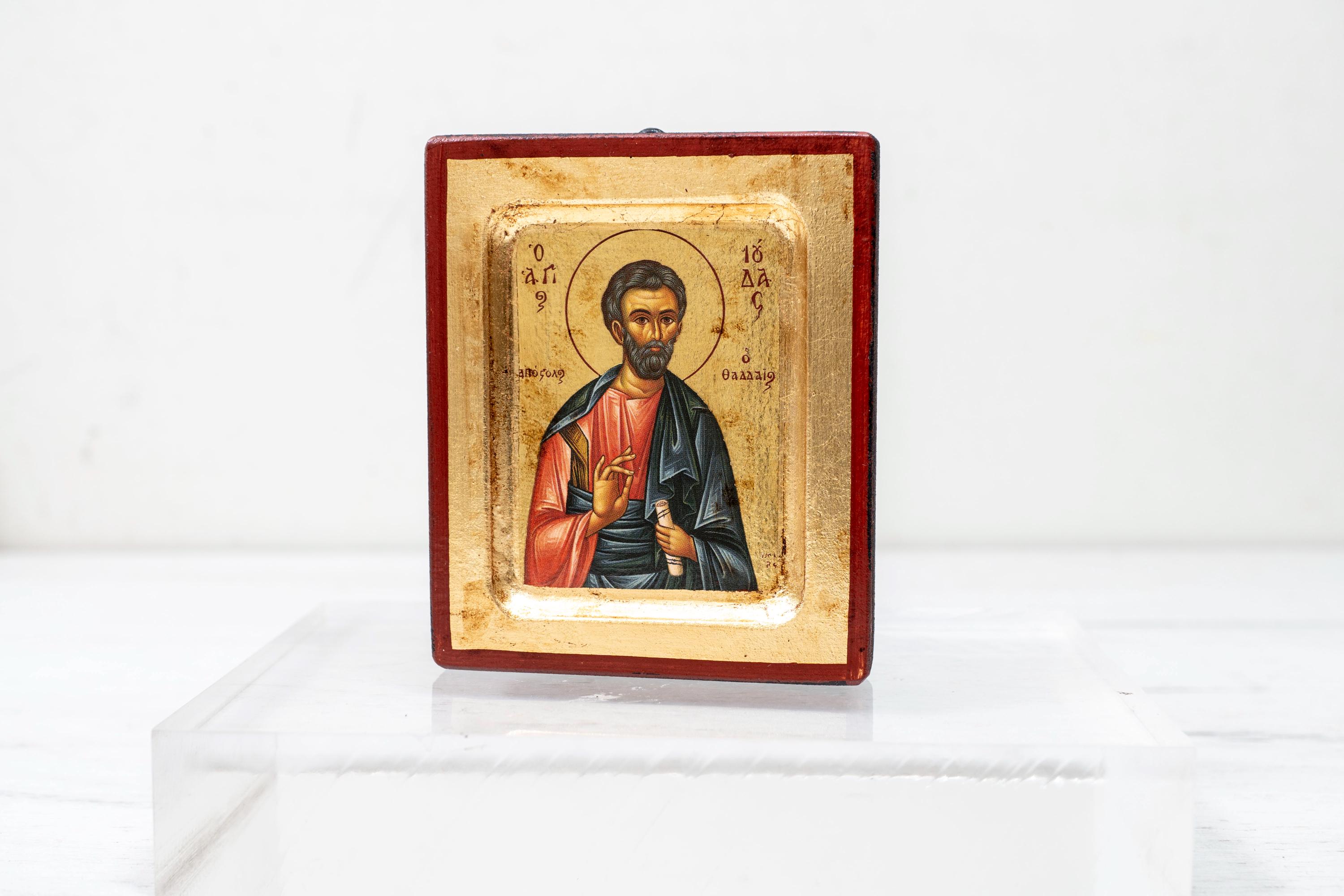 Saint Jude Icon the Apostle (thaddeus) Small Wooden Icon With Aging ...
