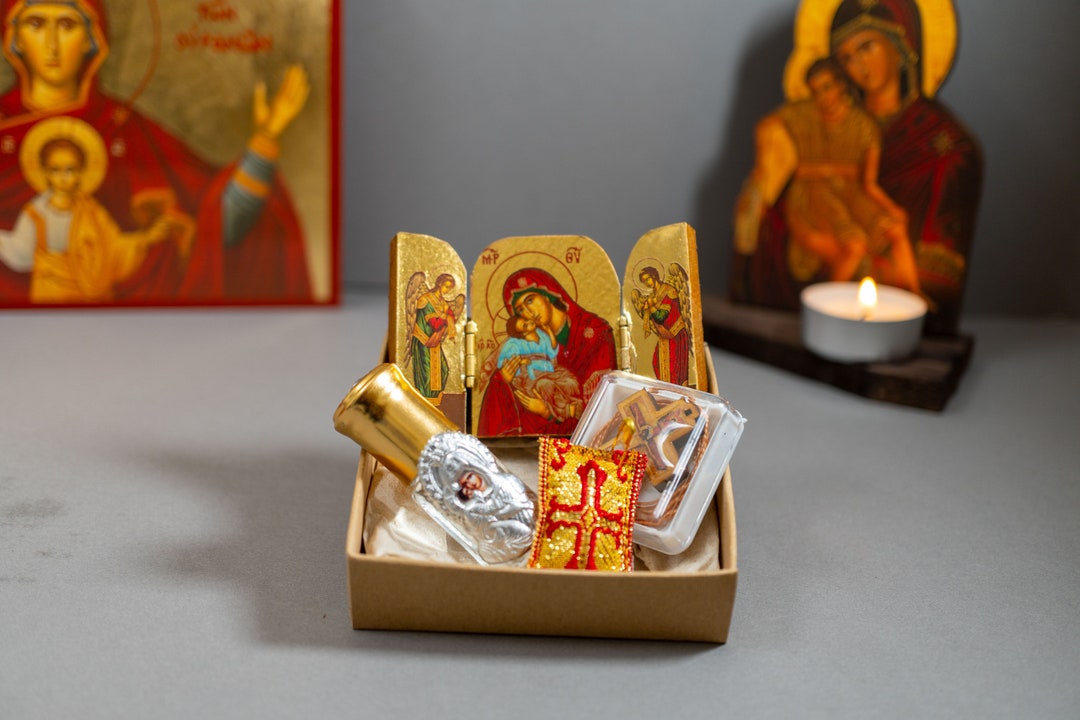 Perfect Christian Gift Set With Small Triptych - Anointing Oil - Wooden ...