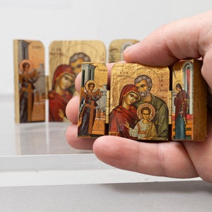 Triptych Orthodox Table Icon,with the Holy Family and the Annunciation ...