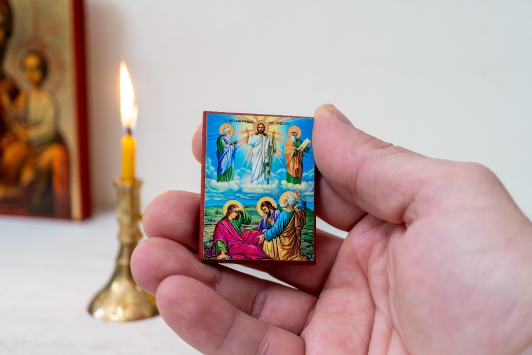 Small Wooden Rare Christian Icon With the Metamorphosis of Jesus Christ ...
