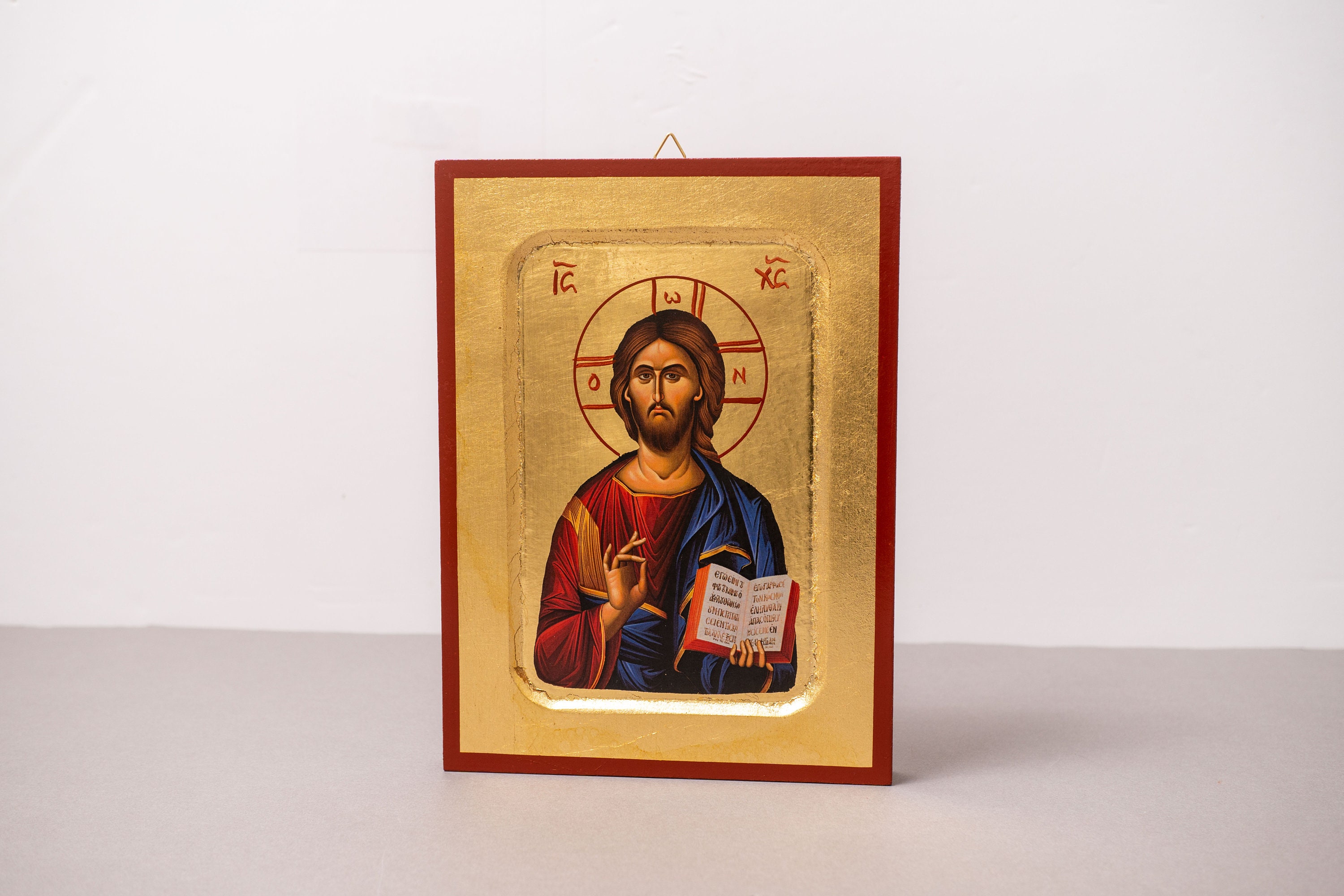 Byzantine Icon of Jesus Christ the Blessing (Εγω ειμι το φως του κοσμου ...