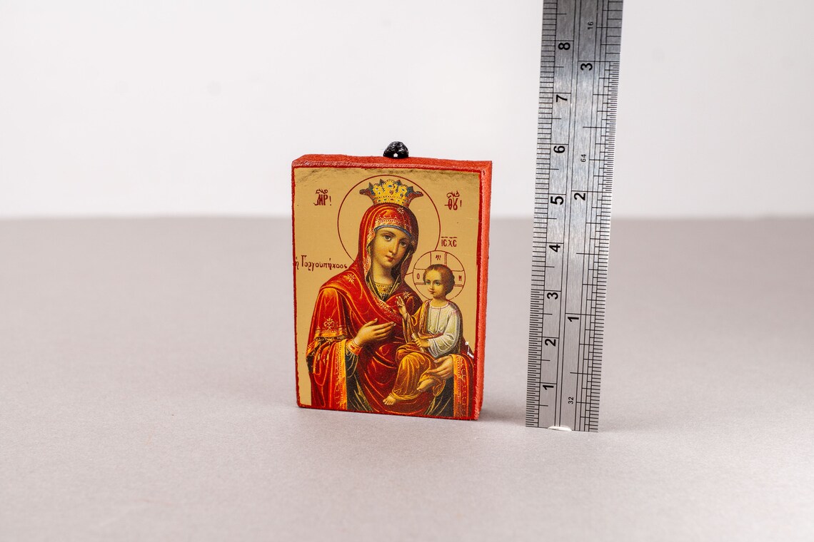 Small Wooden Orthodox Icon With Virgin Mary in Premium Quality Icon ...