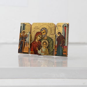 Triptych Orthodox Table Icon,with the Holy Family and the Annunciation of the Virgin Mary at the ...