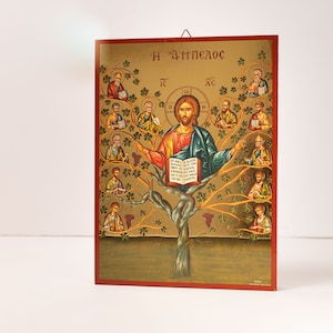 Jesus Christ Ampelos Icon,jesus the True Vine Icon, Apostles of Jesus ...