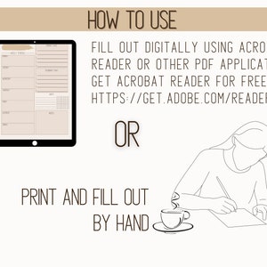 ADHD Digital Printable Planner PDF for Adult and Student Daily Weekly ...