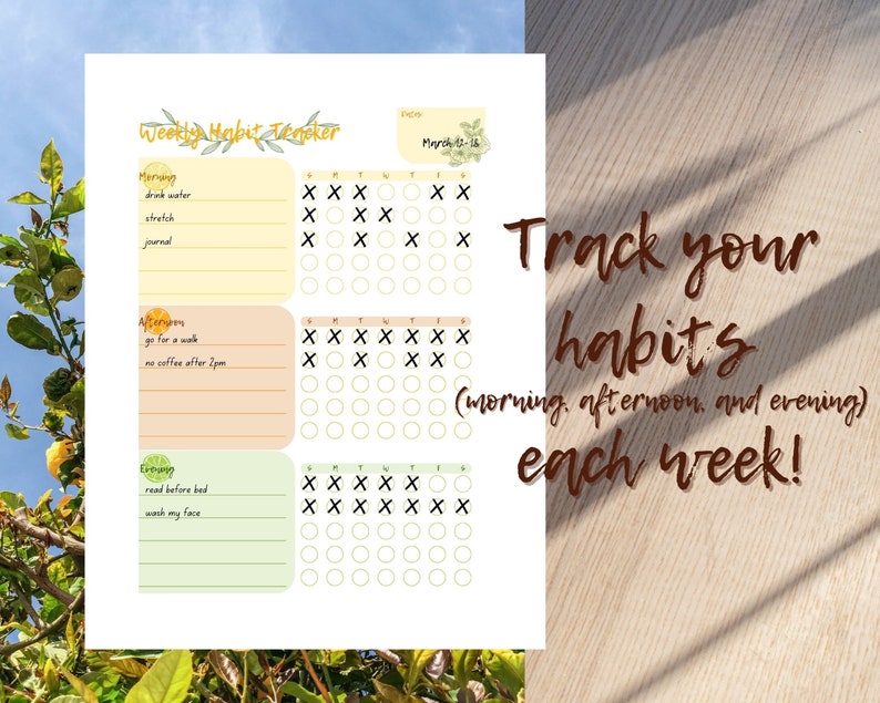 Productivity Planner Printable, Weekly Habit Tracker, to Do List and ...