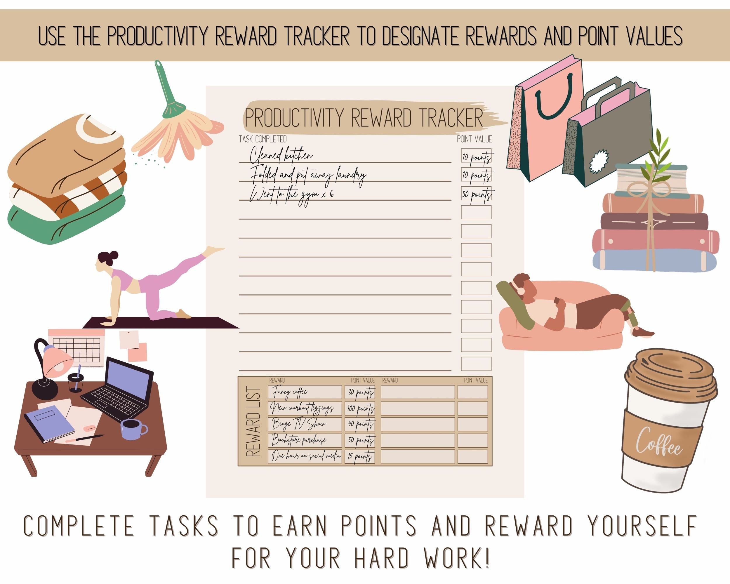 ADHD Digital Printable Planner PDF for Adult and Student Daily Weekly ...