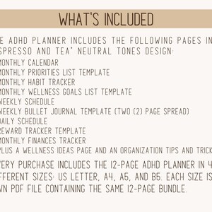 ADHD Digital Printable Planner PDF for Adult and Student Daily Weekly ...