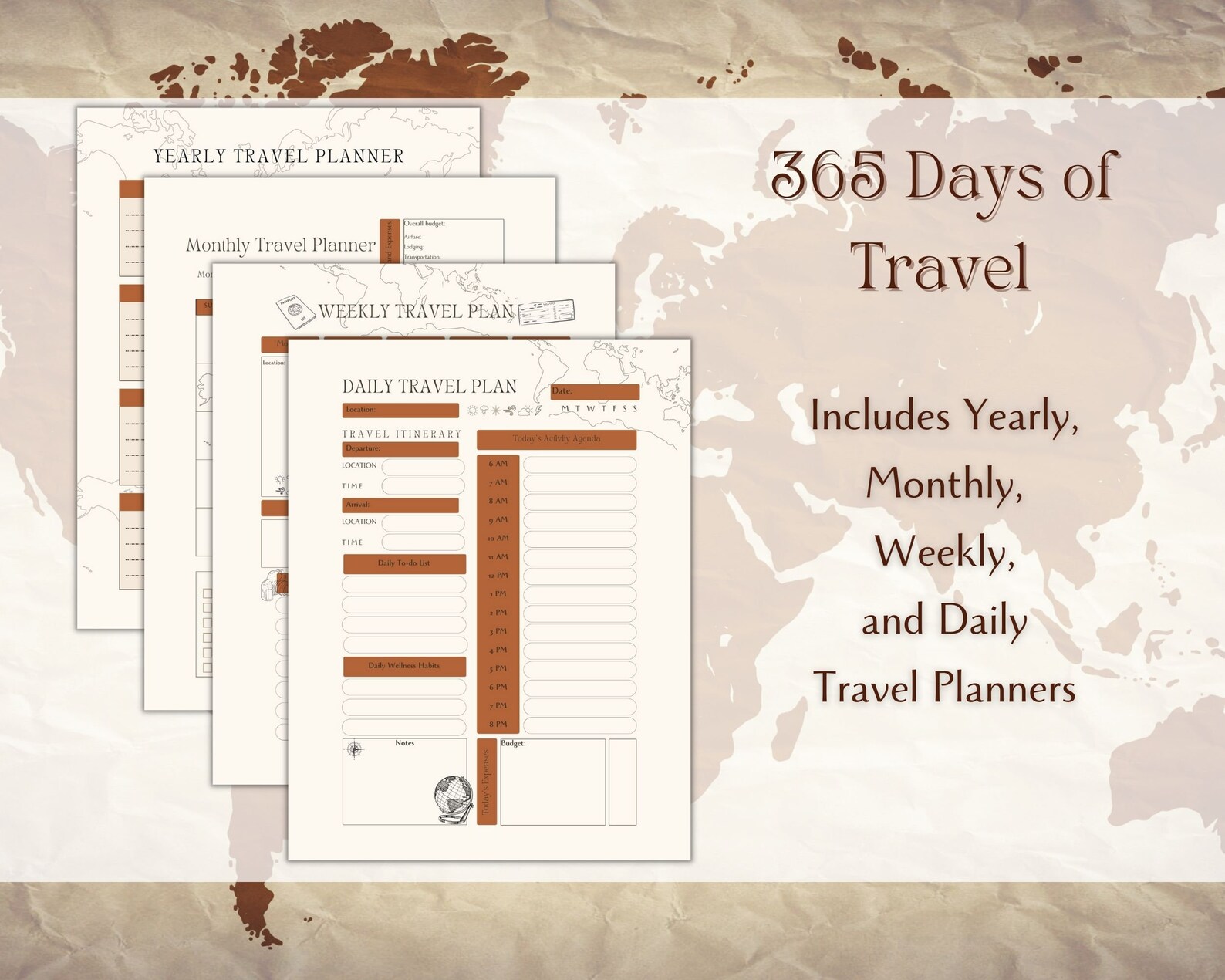 Ultimate Travel Planner Bundle Printable Trip Planner Travel Checklist ...