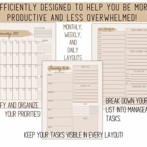 ADHD Digital Printable Planner PDF for Adult and Student Daily Weekly ...