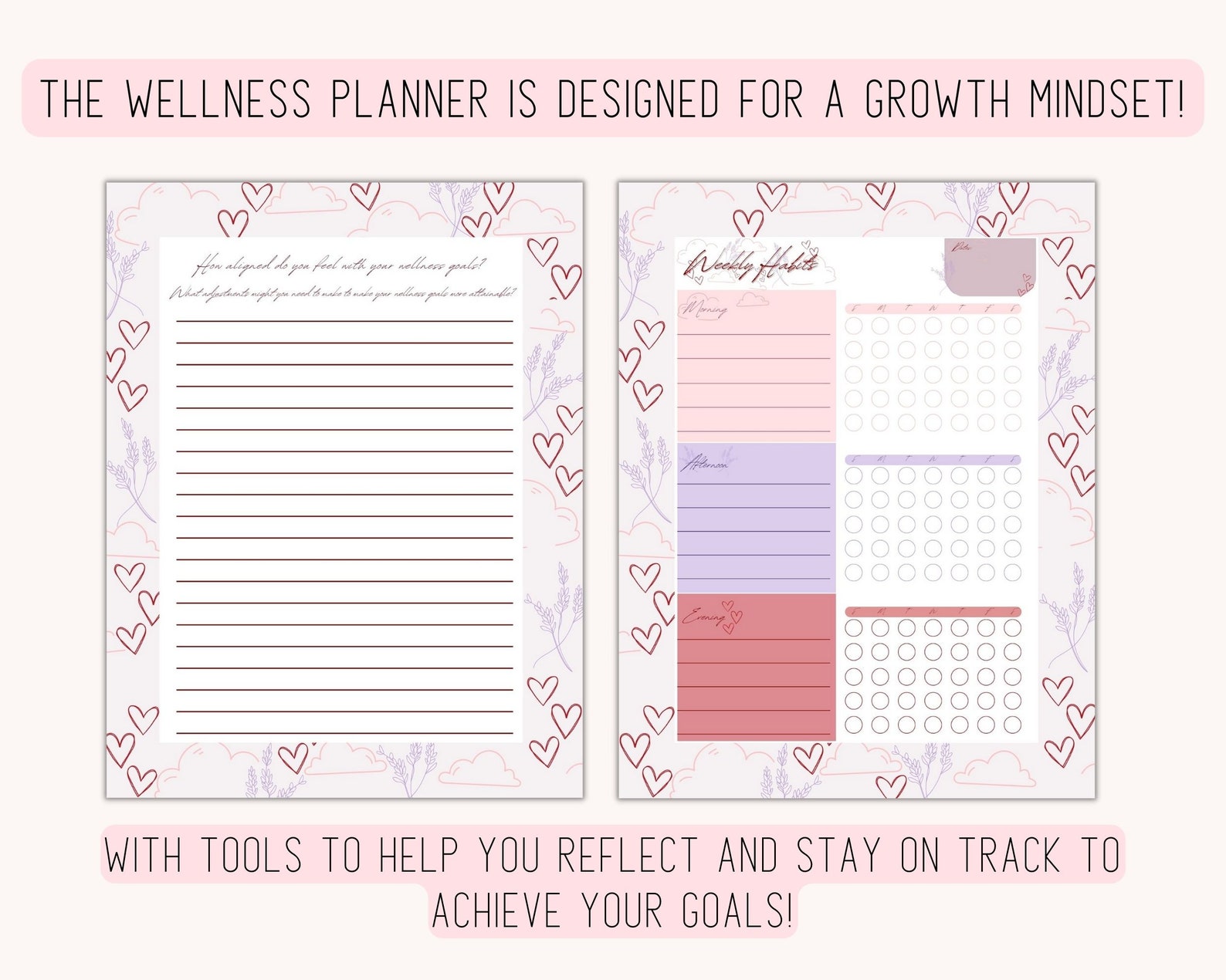 Wellness Digital Planner Journal and Tracker Healthy Self-care Habits ...