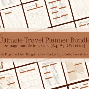Ultimate Travel Planner Bundle Printable Trip Planner Travel Checklist ...