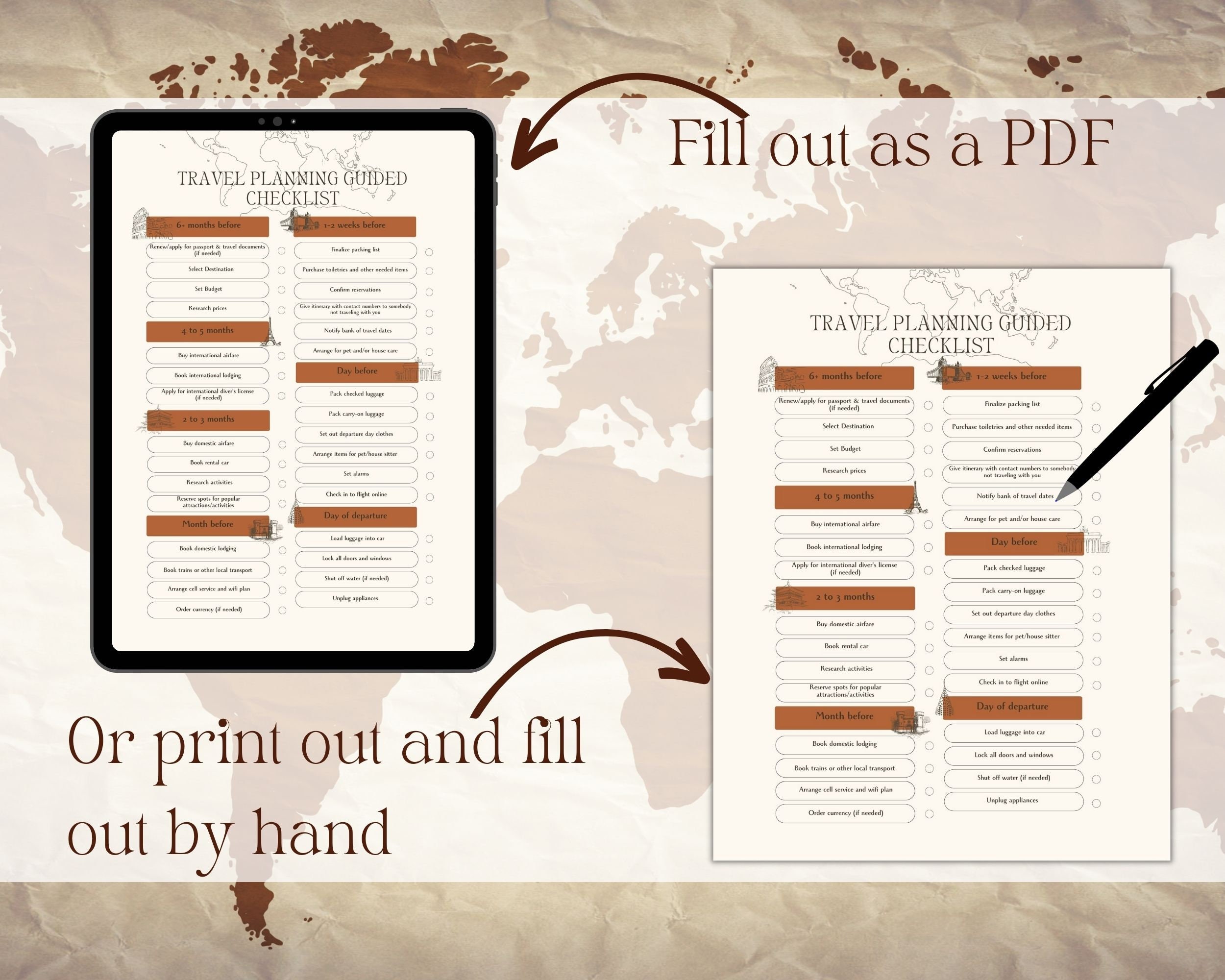 Ultimate Travel Planner Bundle Printable Trip Planner Travel Checklist ...