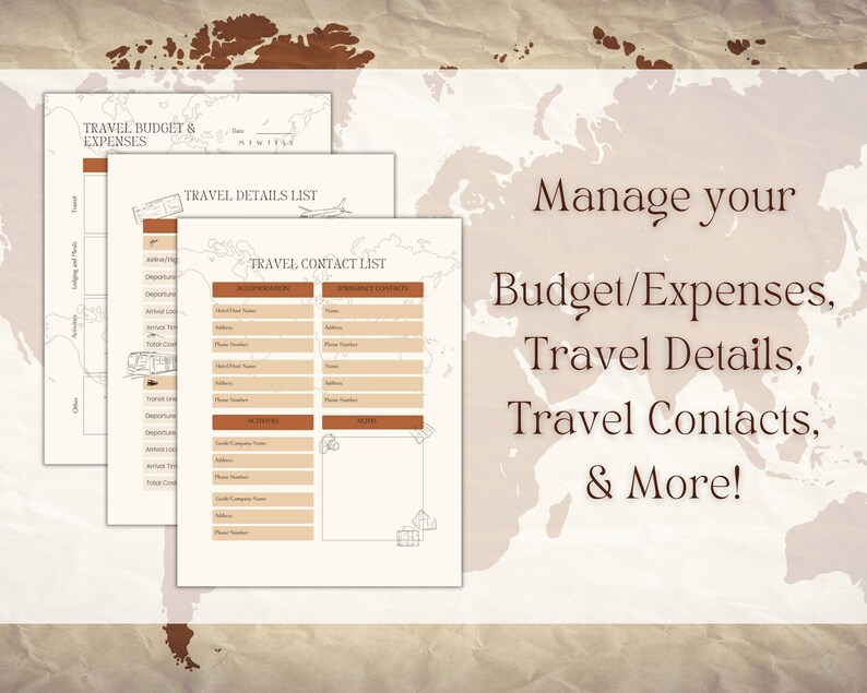 Ultimate Travel Planner Bundle Printable Trip Planner Travel Checklist ...