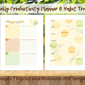 Productivity Planner Printable, Weekly Habit Tracker, to Do List and ...