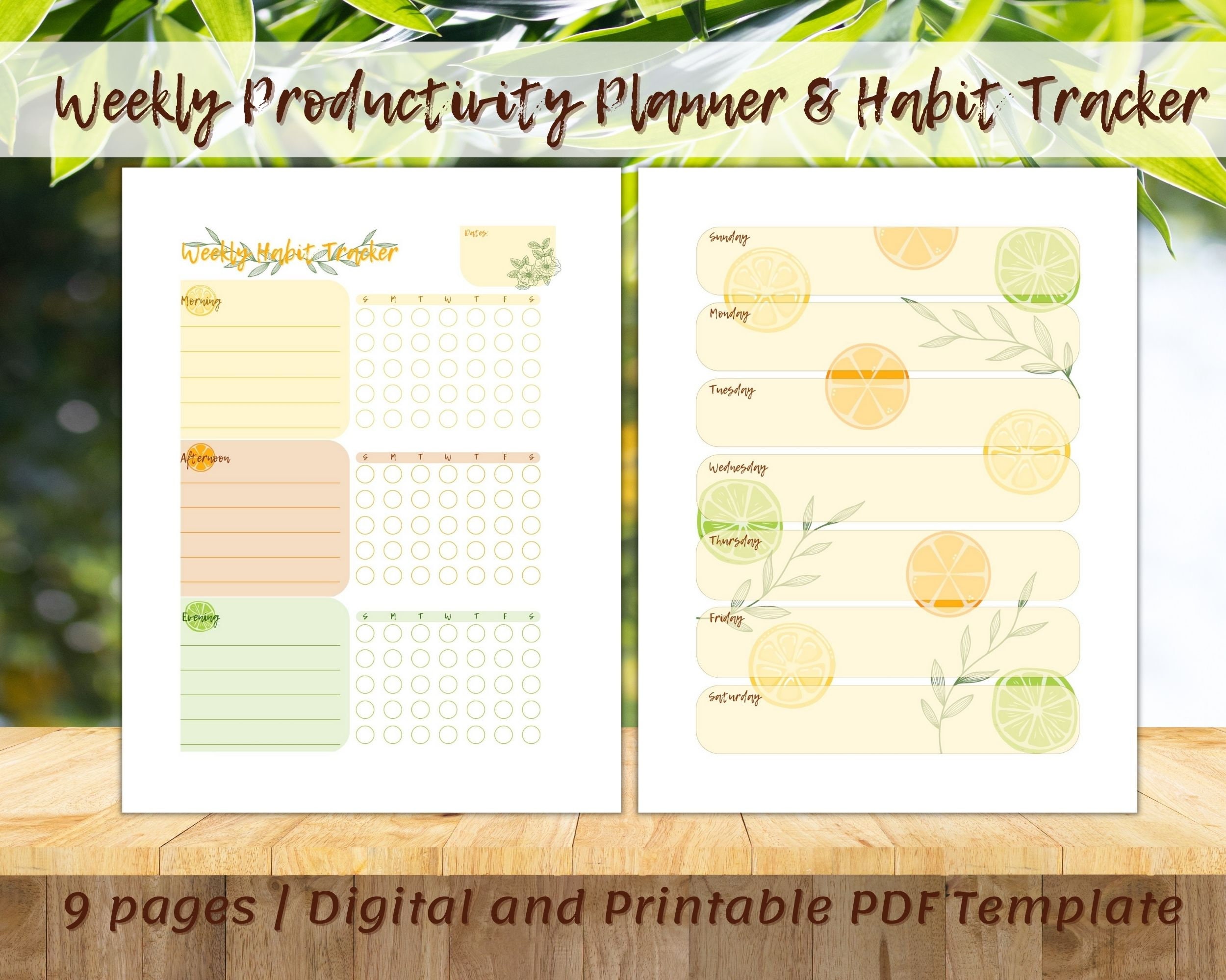 Productivity Planner Printable, Weekly Habit Tracker, to Do List and ...
