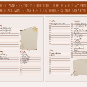 Adult ADHD Digital/printable PDF Planner for Daily To-do List, Wellness ...