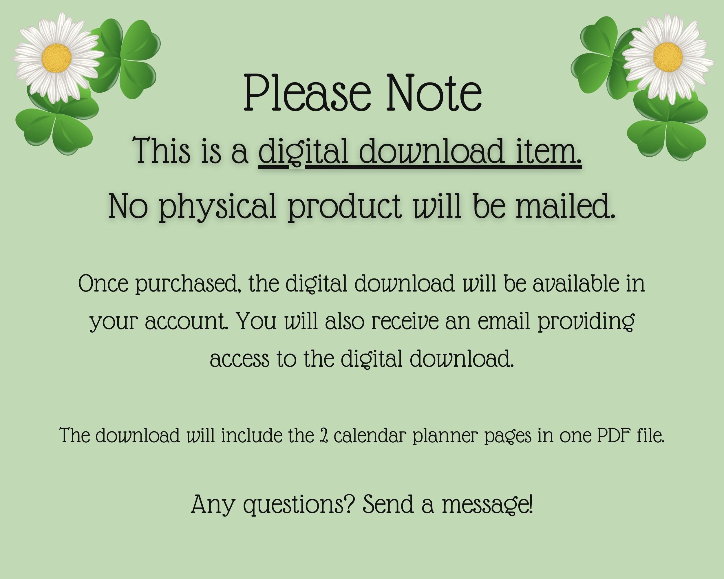 Digital/printable Theme Calendar for March Dated and Undated; Simple ...