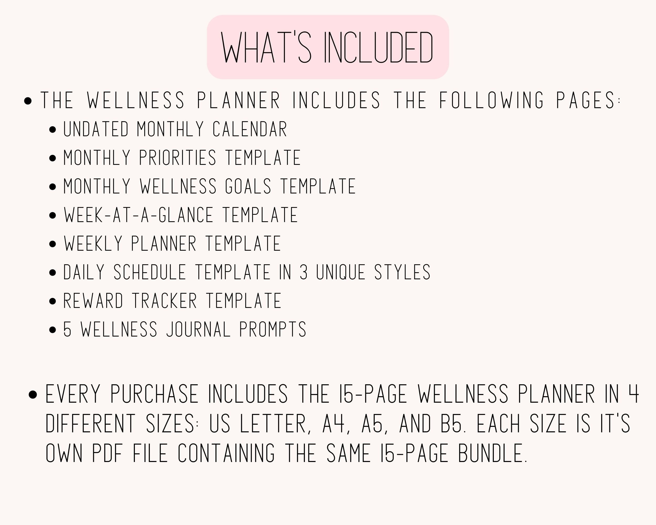 Wellness Digital Planner Journal and Tracker Healthy Self-care Habits ...