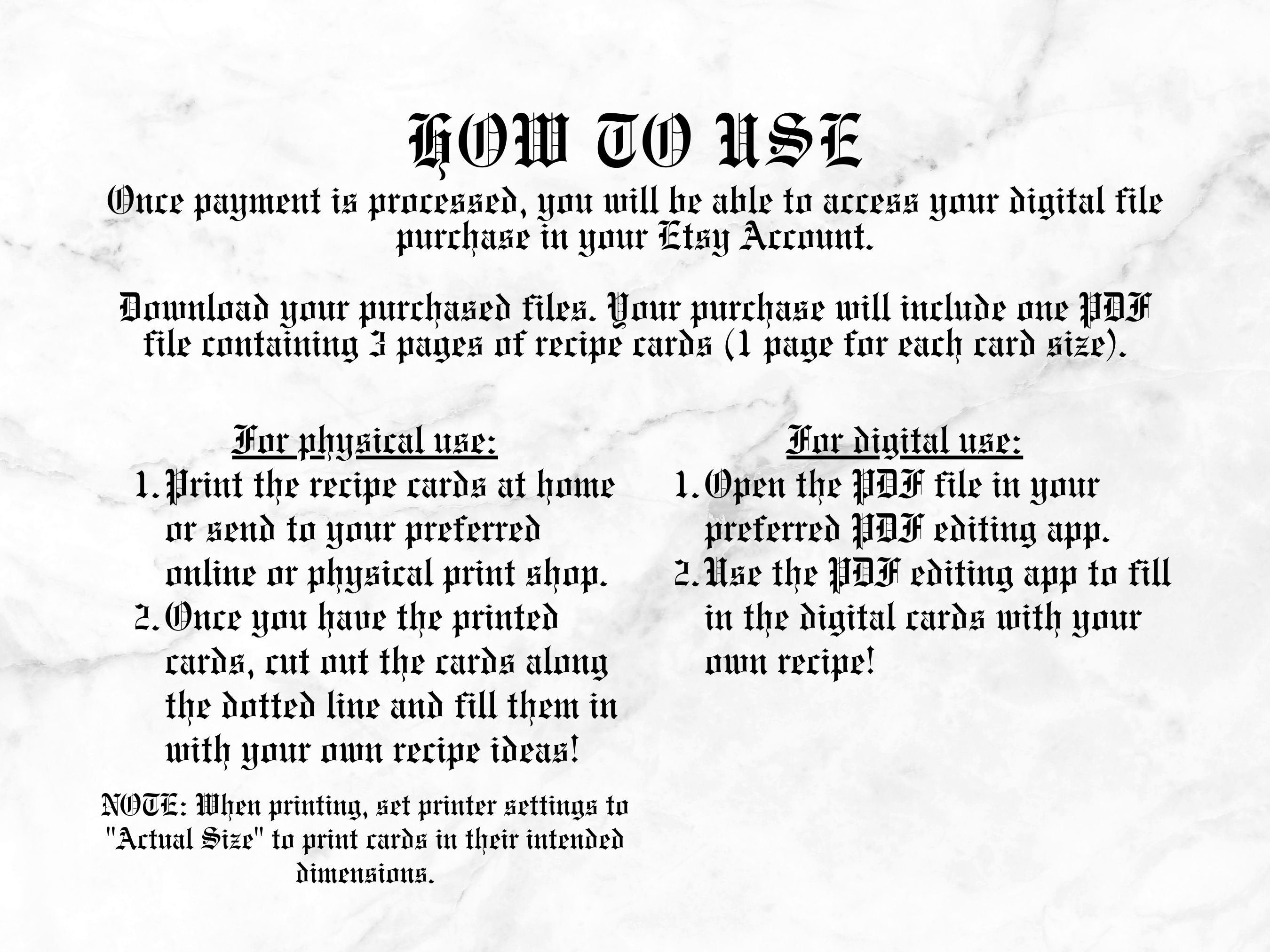 Reputation Era Inspired Printable Recipe Card Template | DIY Baking ...