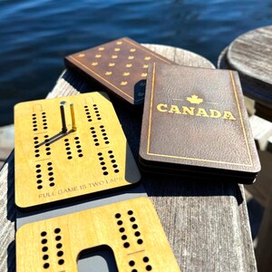 Travel Cribbage Board, Canada Crib Board, Camping Game, Mini Crib Board ...