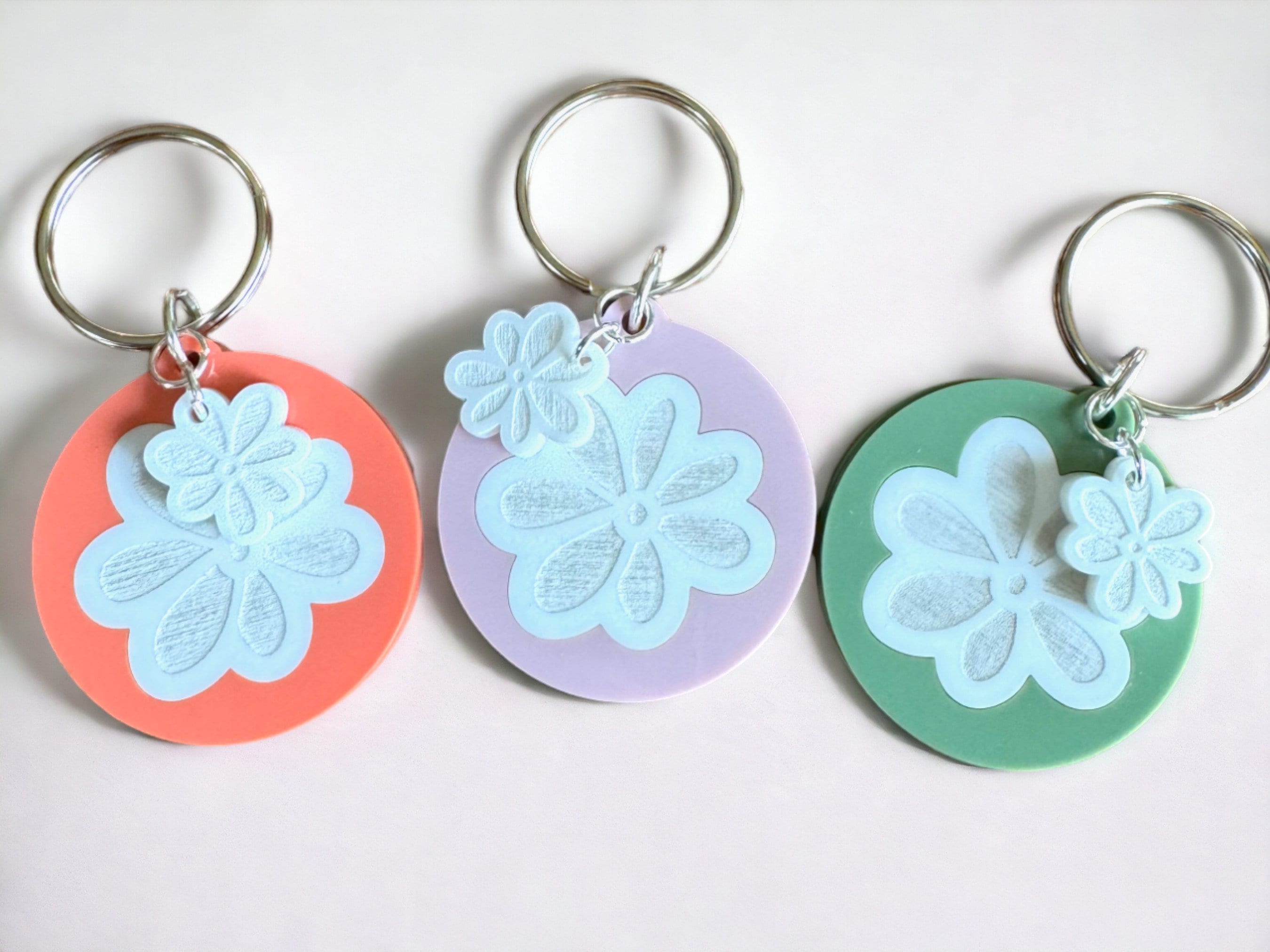 Smart Keychain I NFC Keychain I Social Media Keychain I Flower Keychain ...