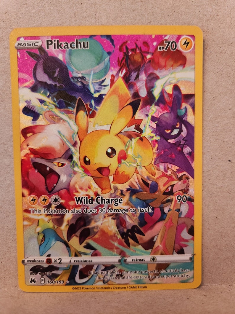 Pikachu Secret Rare Crown Zenith #160 - Etsy