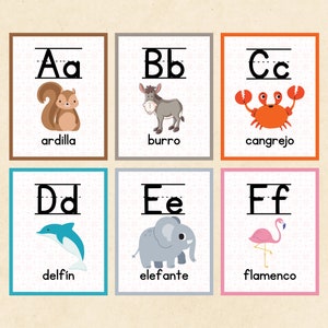 Spanish Alphabet Classroom Poster Set, Educational Wall Art Decor ...