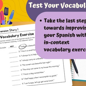 Spanish Beginner Worksheet Bundle, Stories With Vocabulary, Printable ...