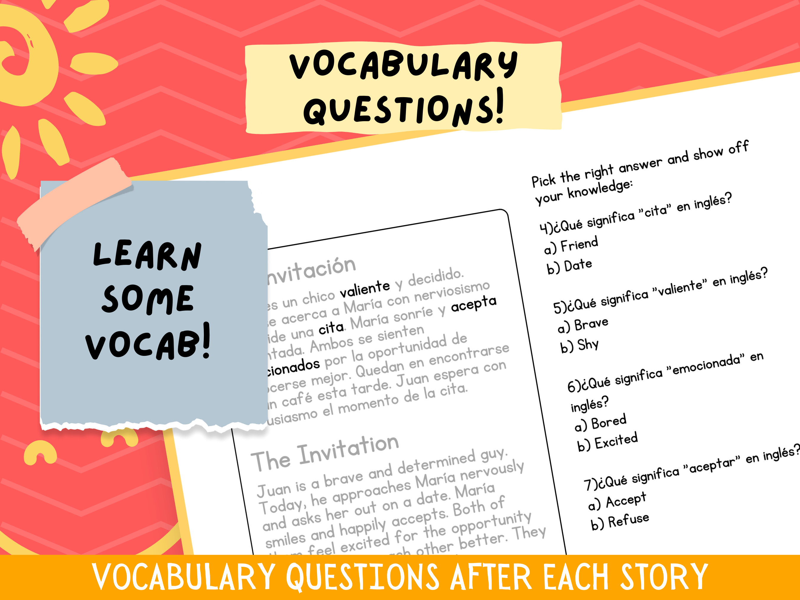 Spanish Beginner Worksheets for Adults, Reading Comprehension ...