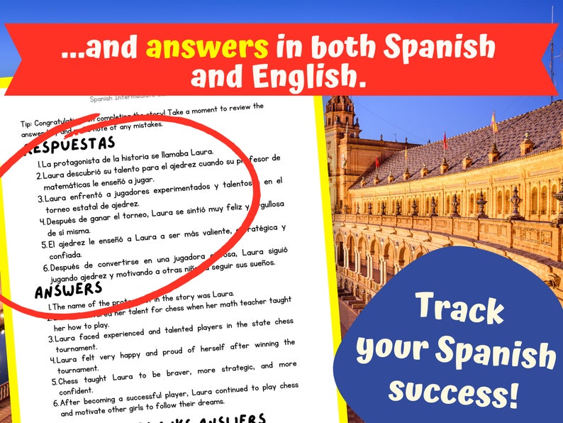 Spanish Intermediate Worksheet Bundle, Stories, Vocabulary, Printable ...