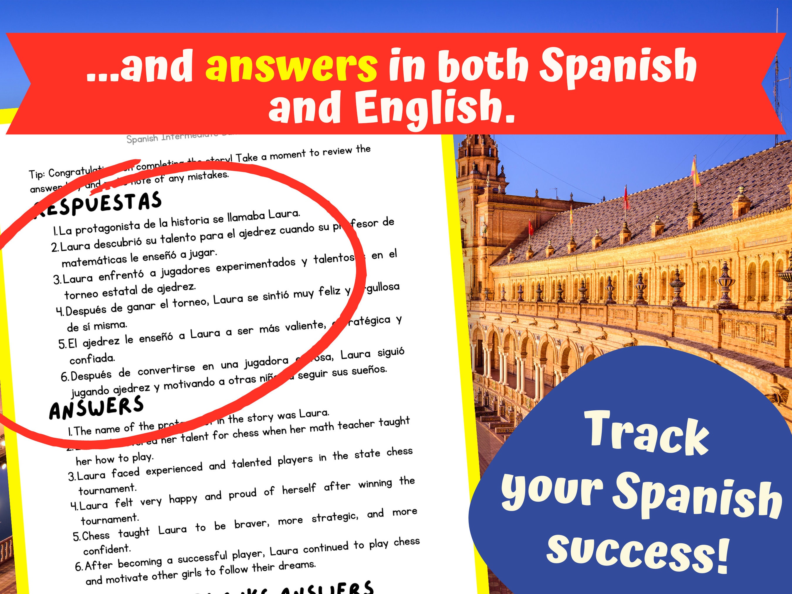 Spanish Intermediate Worksheet Bundle, Stories, Vocabulary, Printable ...