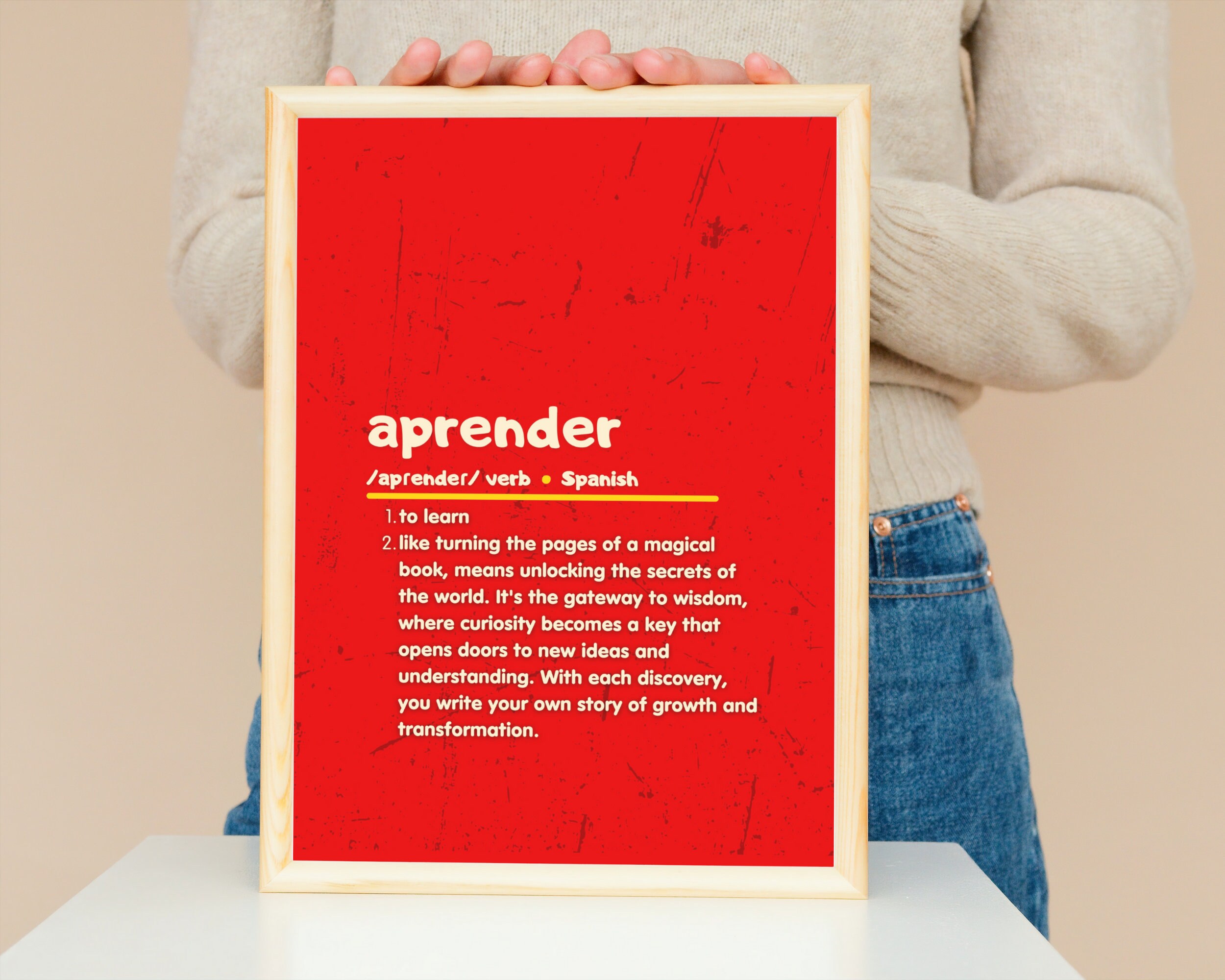 Aprender Definition Wall Art, Printable Classroom Decoration, Spanish ...