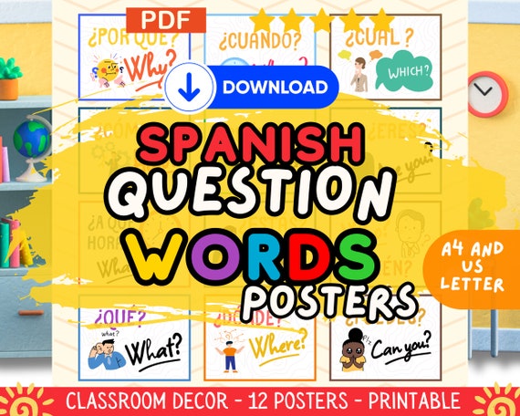 Spanish Question Words Cartoon