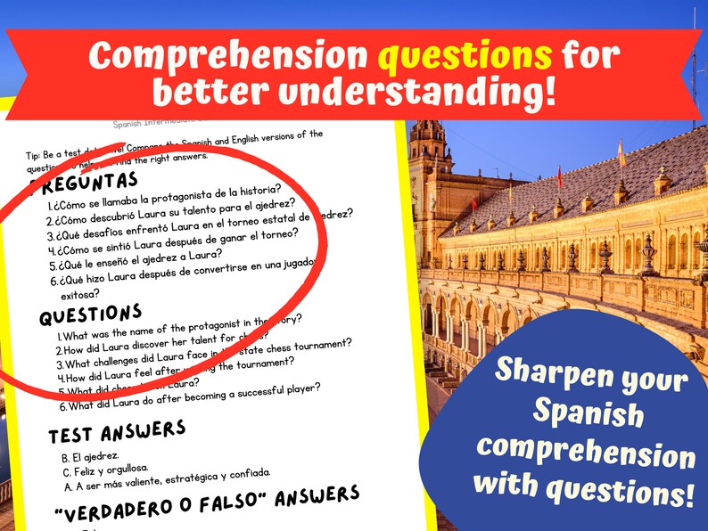 Spanish Intermediate Worksheet Bundle, Stories, Vocabulary, Printable ...