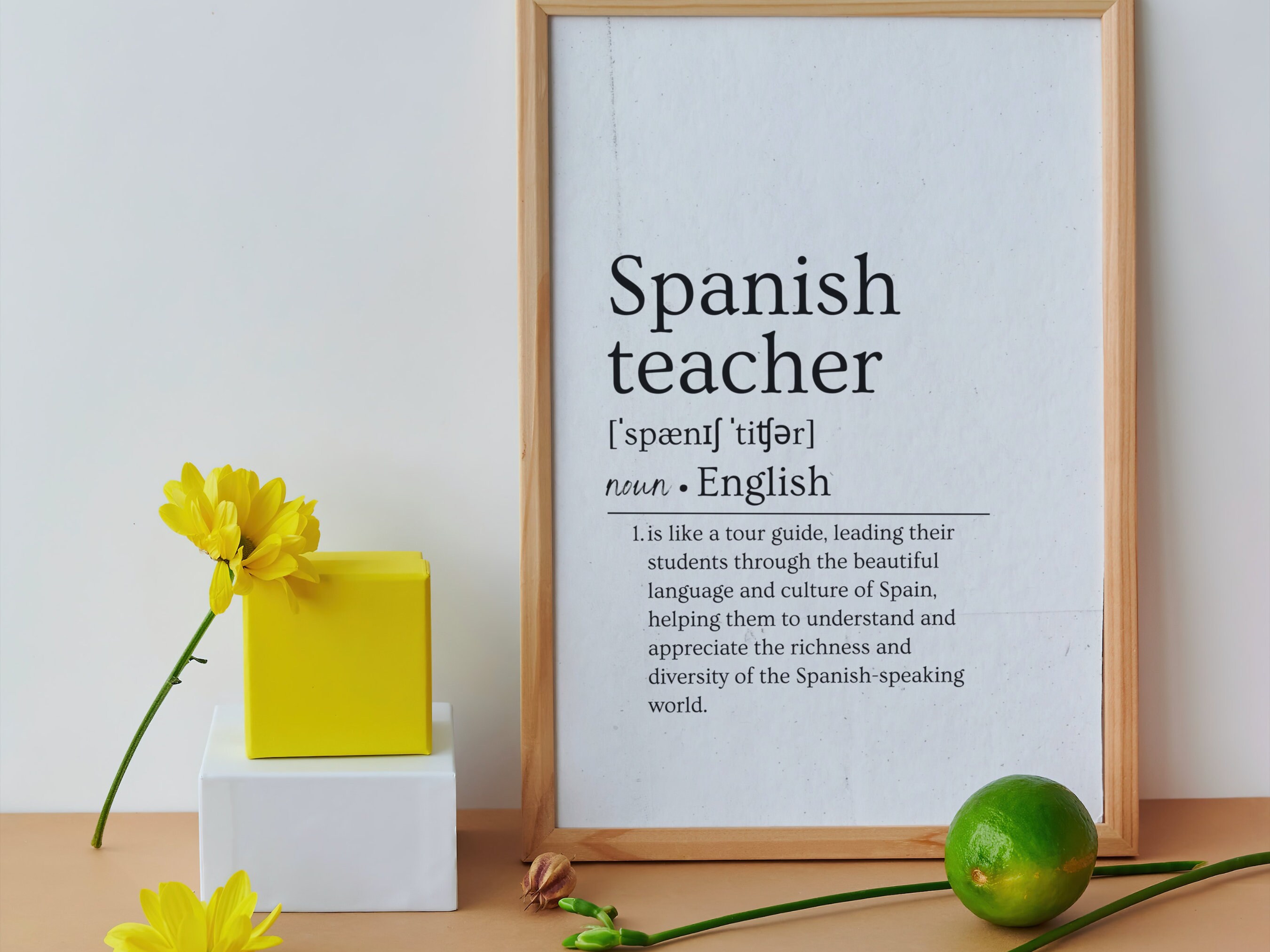 Spanish Teacher Definition, Printable Classroom Decoration, Spanish ...