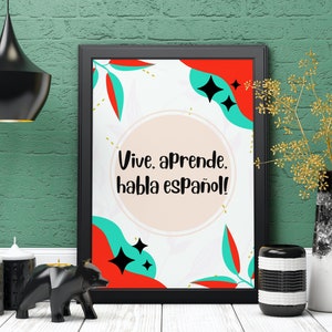 Spanish Classroom Poster Set, Educational Wall Art Decor, Bilingual, A ...