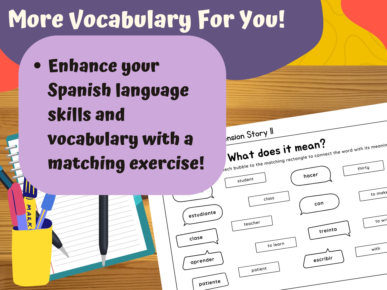 Spanish Beginner Worksheet Bundle, Stories With Vocabulary, Printable ...