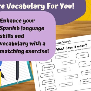 Spanish Beginner Worksheet Bundle, Stories With Vocabulary, Printable ...