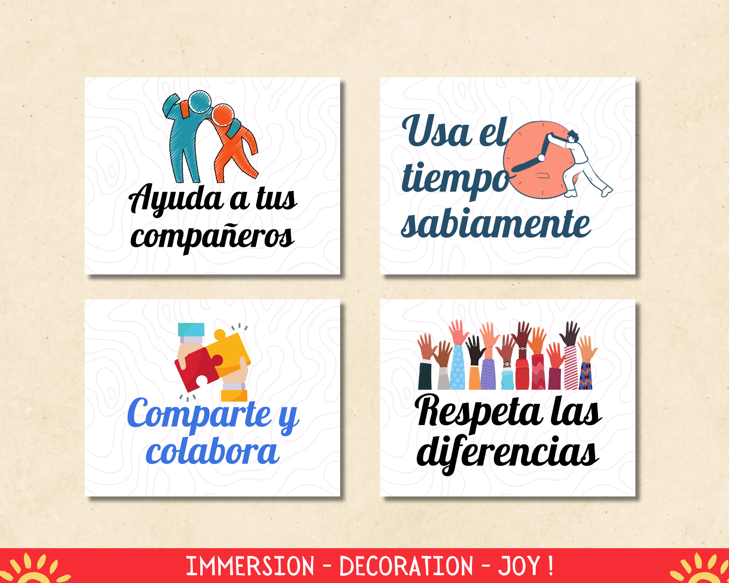 Spanish Classroom Rules Poster Set, Educational Wall Art Decor ...