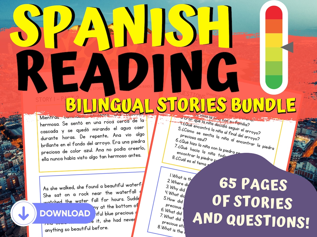 Spanish Intermediate Reading Comprehension Bundle, Printable Worksheets ...