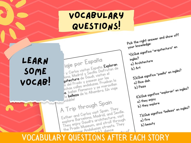 Spanish Beginner Worksheets for Adults, Reading Comprehension ...