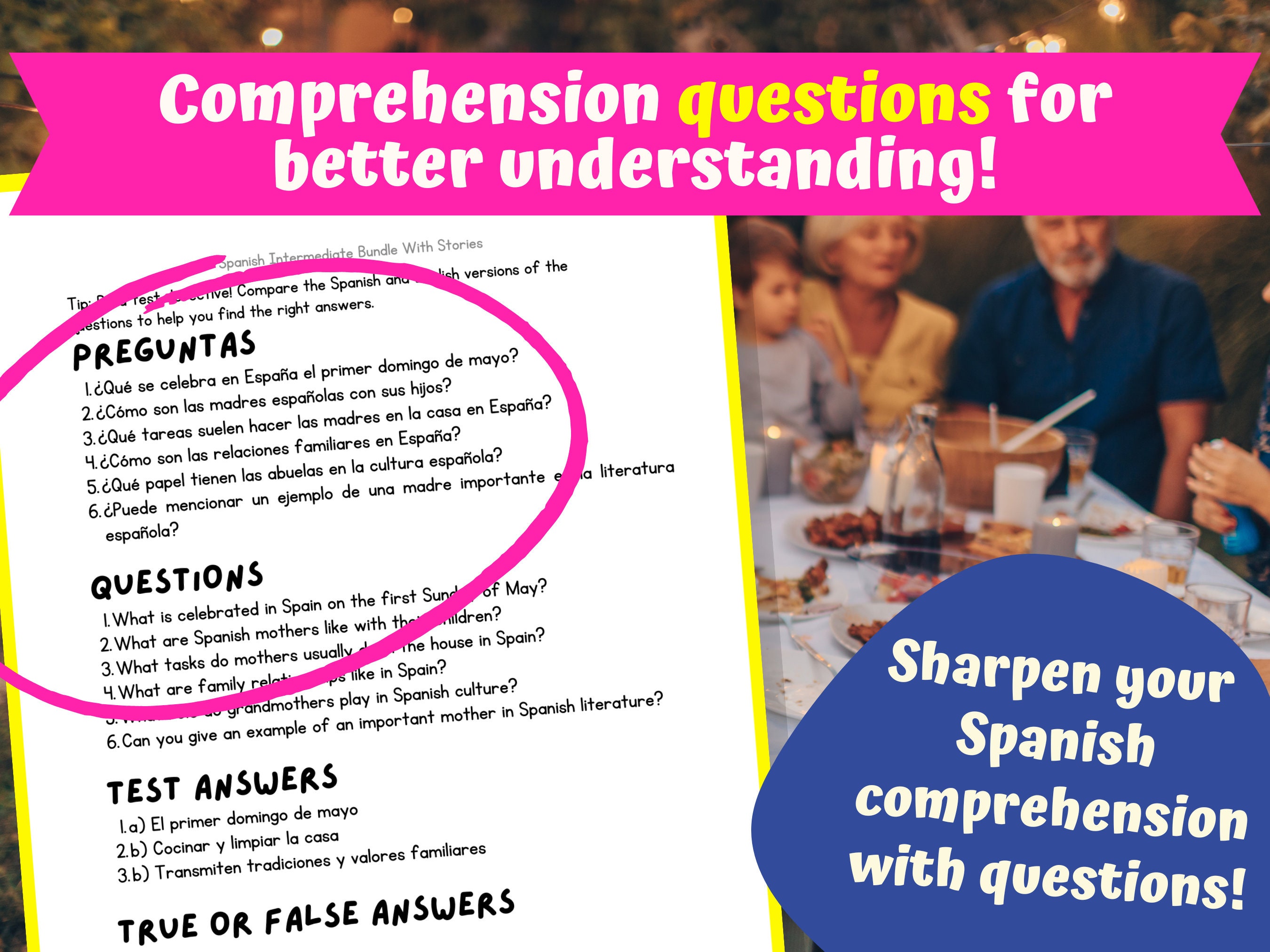 Spanish Beginner Worksheet Bundle, Family Members in Spanish Culture ...