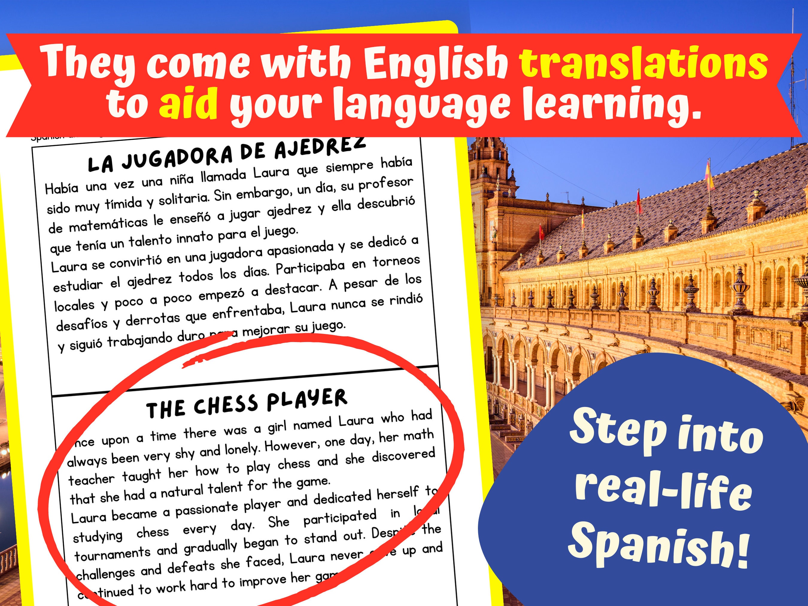 Spanish Intermediate Worksheet Bundle, Stories, Vocabulary, Printable ...